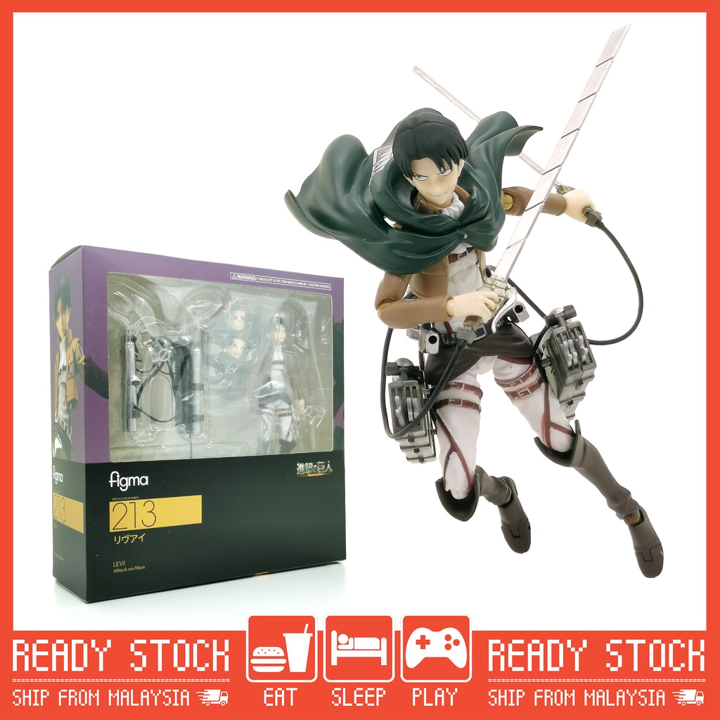 Bootleg Anime 14cm Figma 213 Attack On Titan Levi AOT Action Figure ...