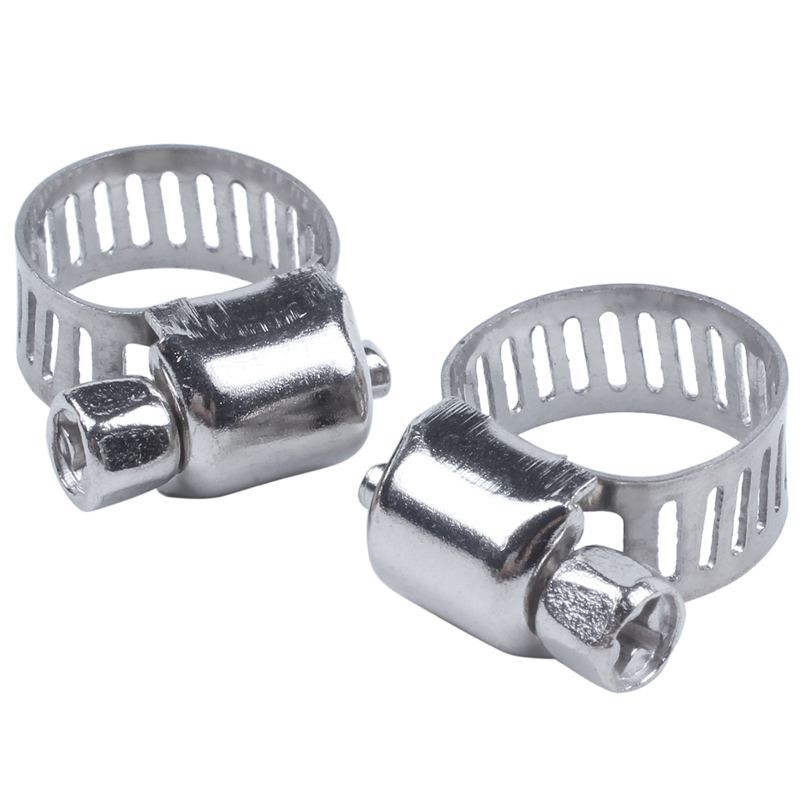 15 Pcs Stainless Steel 8mm to 12mm Hose Pipe Clamps Clips Fastener MY ...