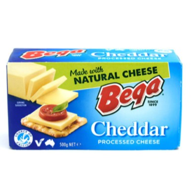 Bega Cheddar Processed Cheese Block (Keju Cheddar) 250g Cheddar Cheese ...