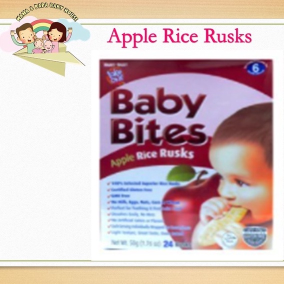 Biskut Bayi 6m+ Baby Bites Rice Rusks 24 Rusks 50g (5 Flavours ...