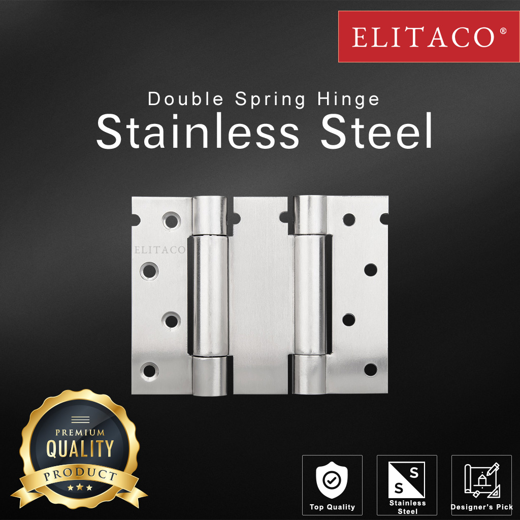 【ELITACO】4'' 100mm Stainless Steel Spring Hinge Double Cowboy Self ...