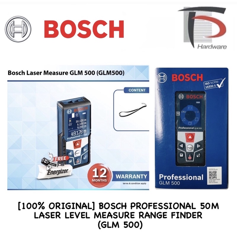 [100% ORIGINAL] BOSCH PROFESSIONAL 50M LASER LEVEL MEASURE RANGE FINDER ...