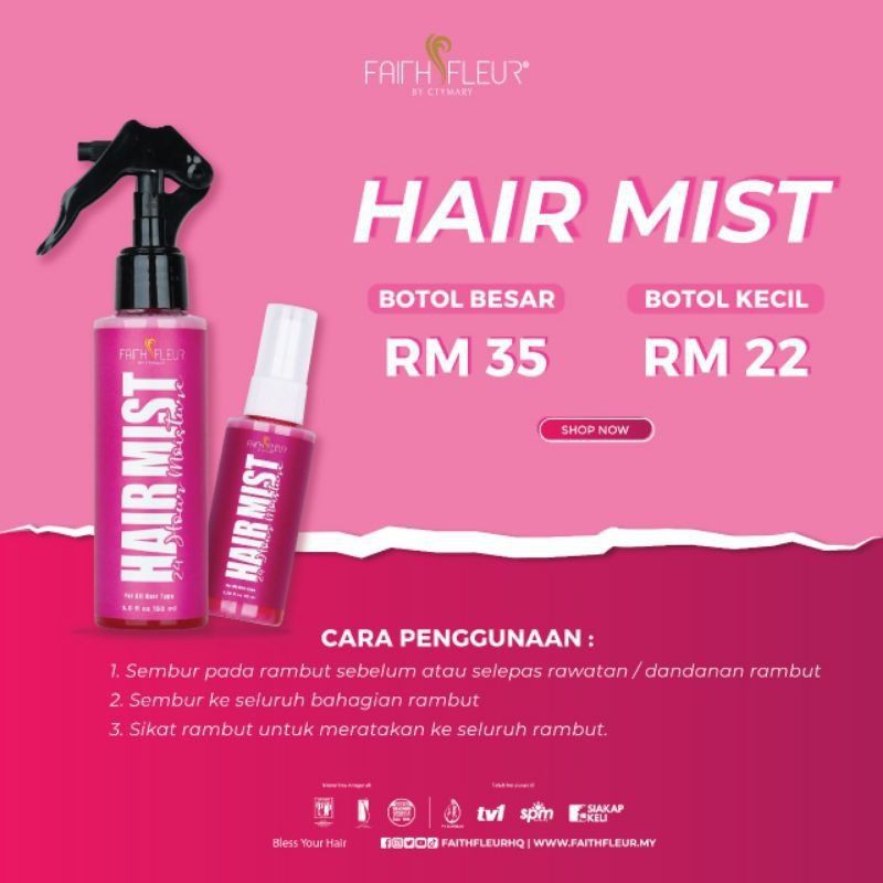 Perfume Rambut Faith Fleur Hair Mist By CTMARY | Shopee Malaysia