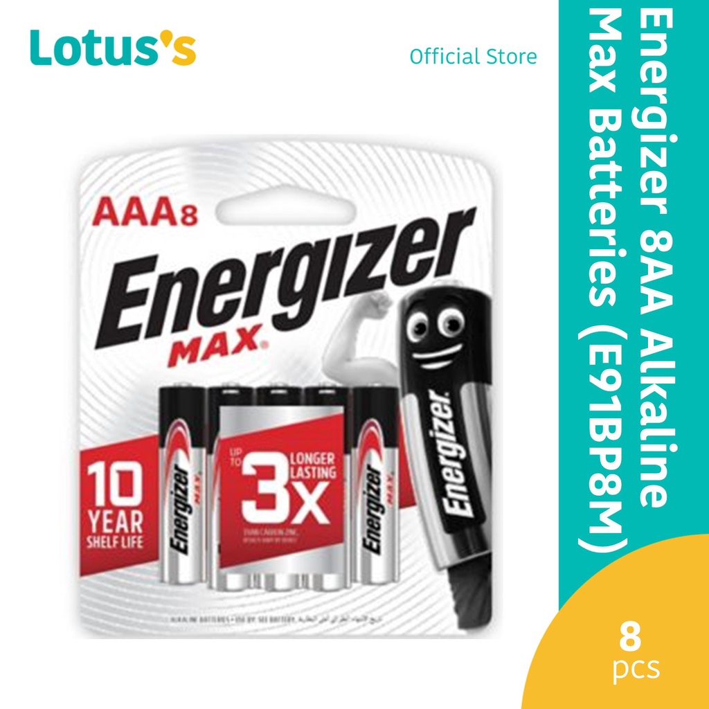 Energizer 8AA Alkaline Max Batteries (E91BP8M) | Shopee Malaysia