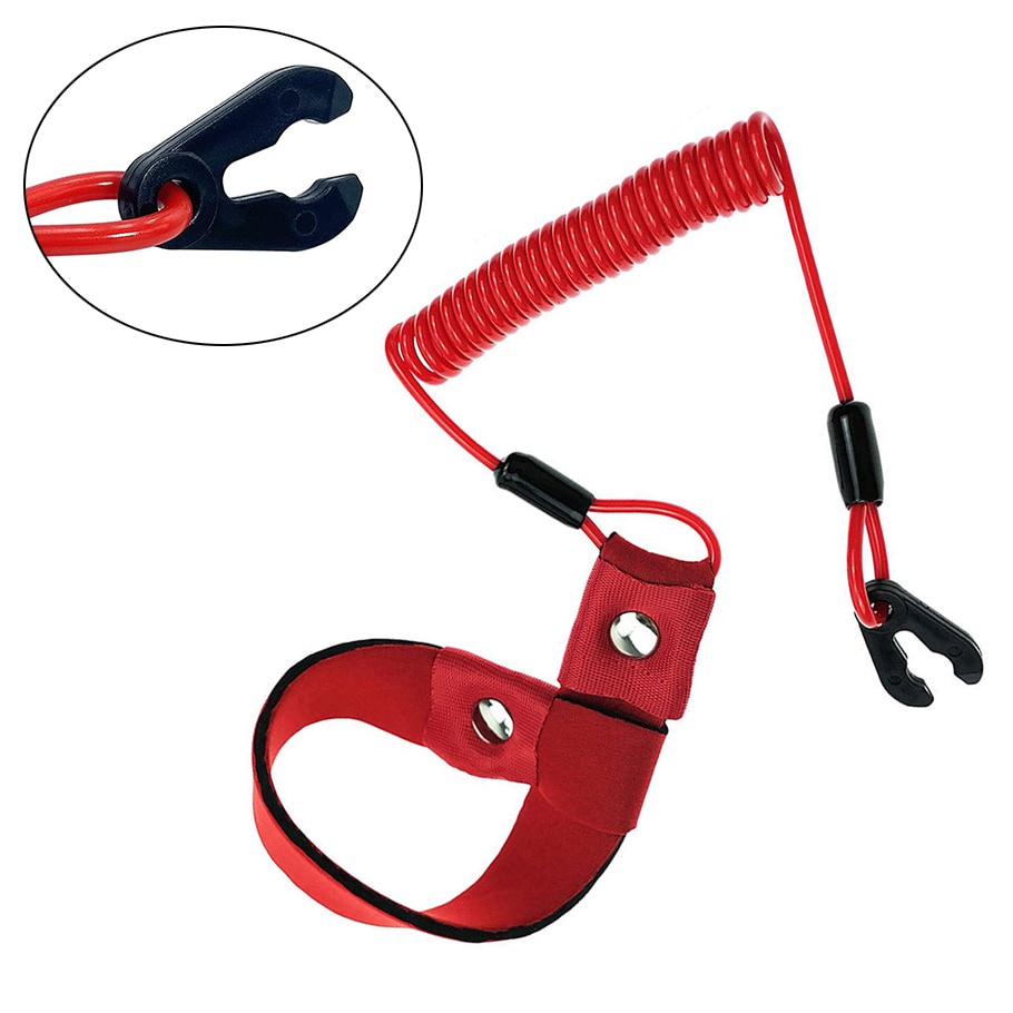 Red Start Stop Kill Safety Lanyard for Yamaha Jet Ski Wave Runner Wave ...