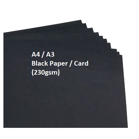 Thick Black Paper/Card A4/A3 Size 230gsm High Quality Acid Free Art ...