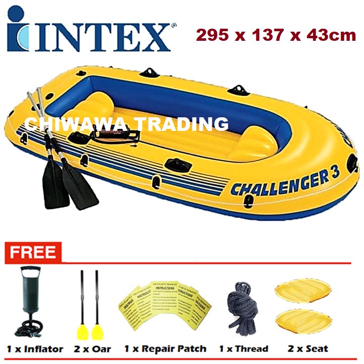 PROMOTION 68370 INTEX CHALLENGER 3 Inflatable 3 - 4 Person Swimming ...