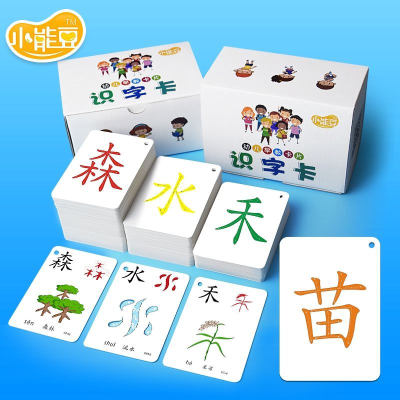 READY STOCK 现货 加厚 识字卡片 生字 早教识字卡 儿童全脑认字有图 Chinese memory flash card ...