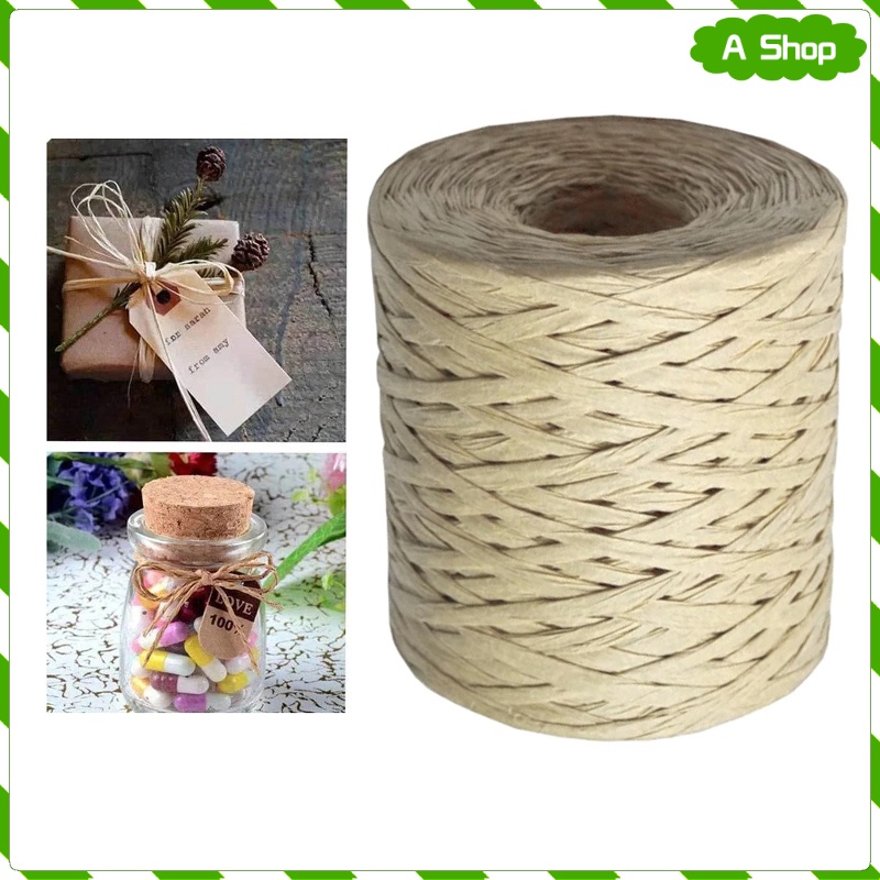 218.72Yards Raffia Ribbon Natural Cellulose Paper Twine Biodegradable ...