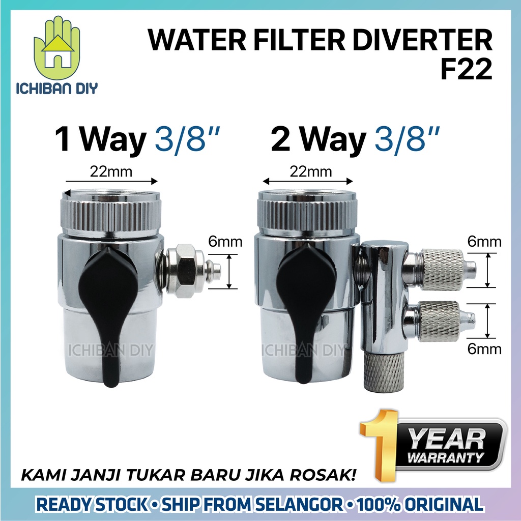 Water Filter Diverter 3/8" Valve Tap Faucet Adaptor Adapter Pipe ...