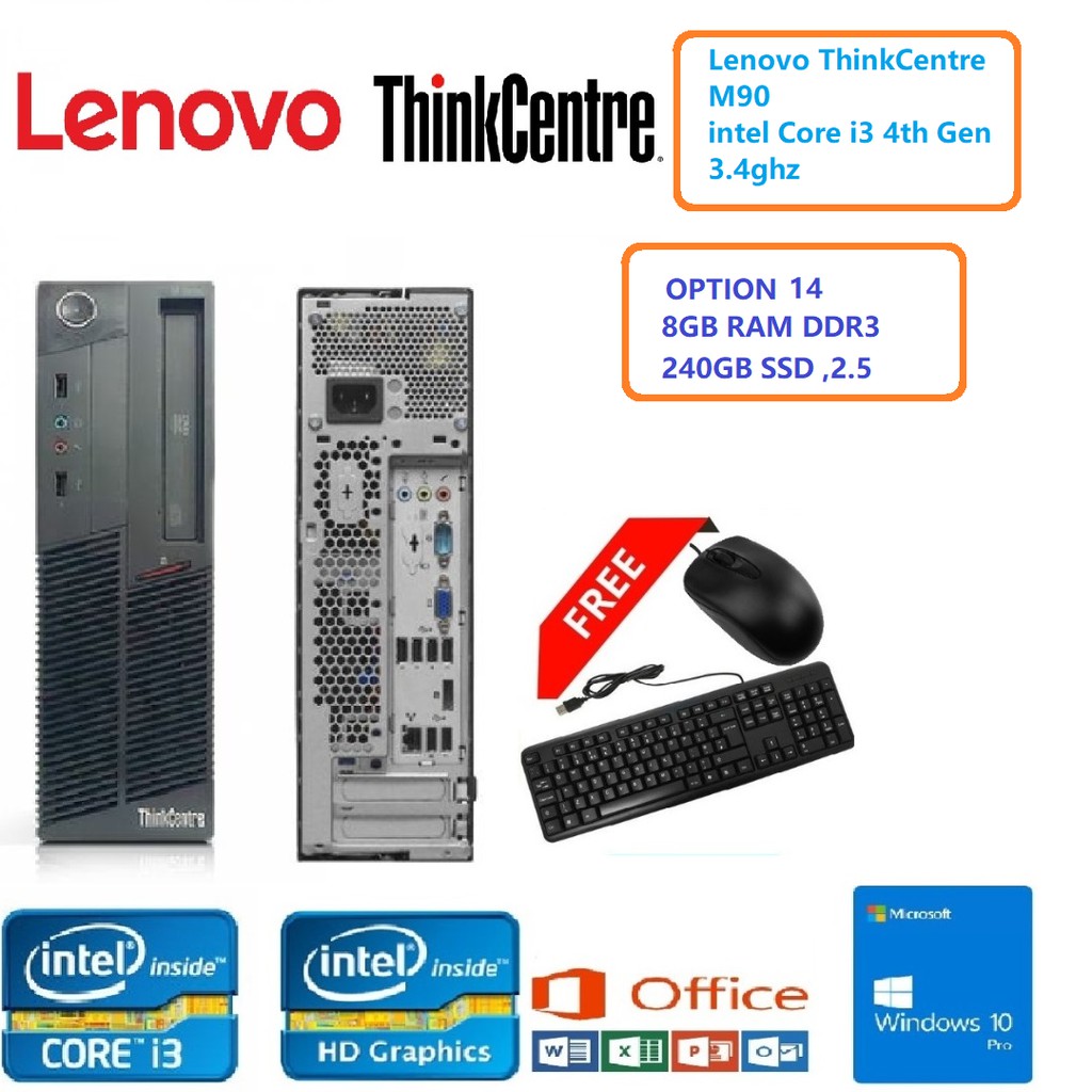 Lenovo ThinkCentre Desktop Model intel Core i3,i5 8GB/128GB SSD/500GB ...