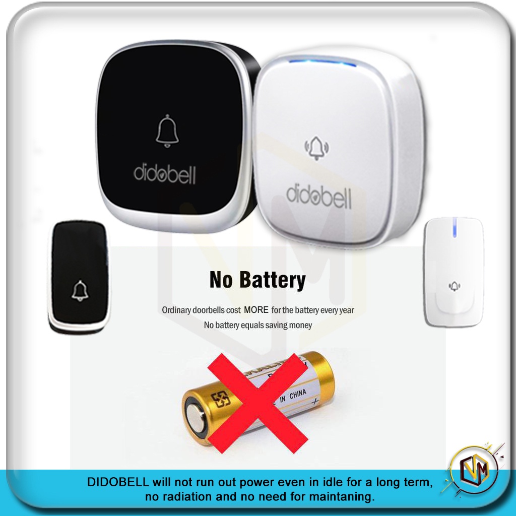 Loceng Rumah Tanpa Wayar Bateri Wireless 36 music bunyi doorbell self ...