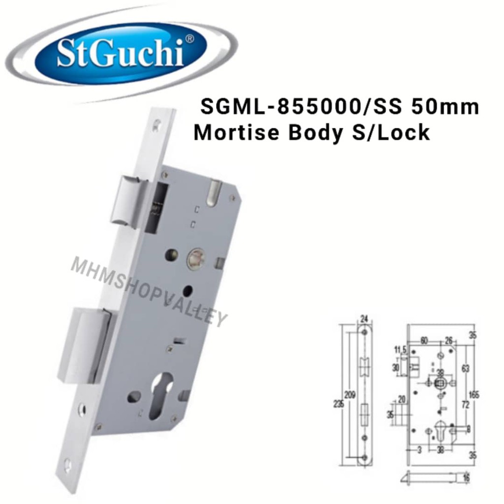 St Guchi SGML-855000 50MM / SGML856000 60MM MORTISE BODY SASH LOCK ...