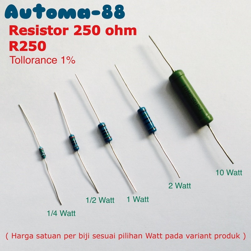 Resistor 250 ohm R250 R-250 Resistance Resistance 250R 1/4W 1/2W 1W 2W ...