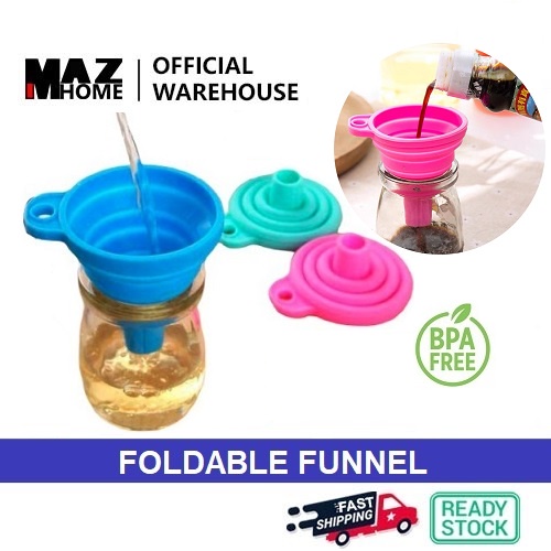 【Maz HOME】Foldable Mini-telescopic Funnel Household Kitchen Silicone ...