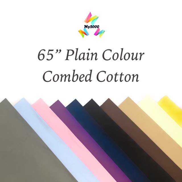 Kain Comb Cotton 100% Cotton Warna Plain Bidang 65” / Plain Colour ...