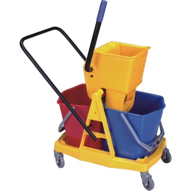 46L Clean Mop Bucket Double Barrel Hotel Squeeze Mop Bucket Wringer ...
