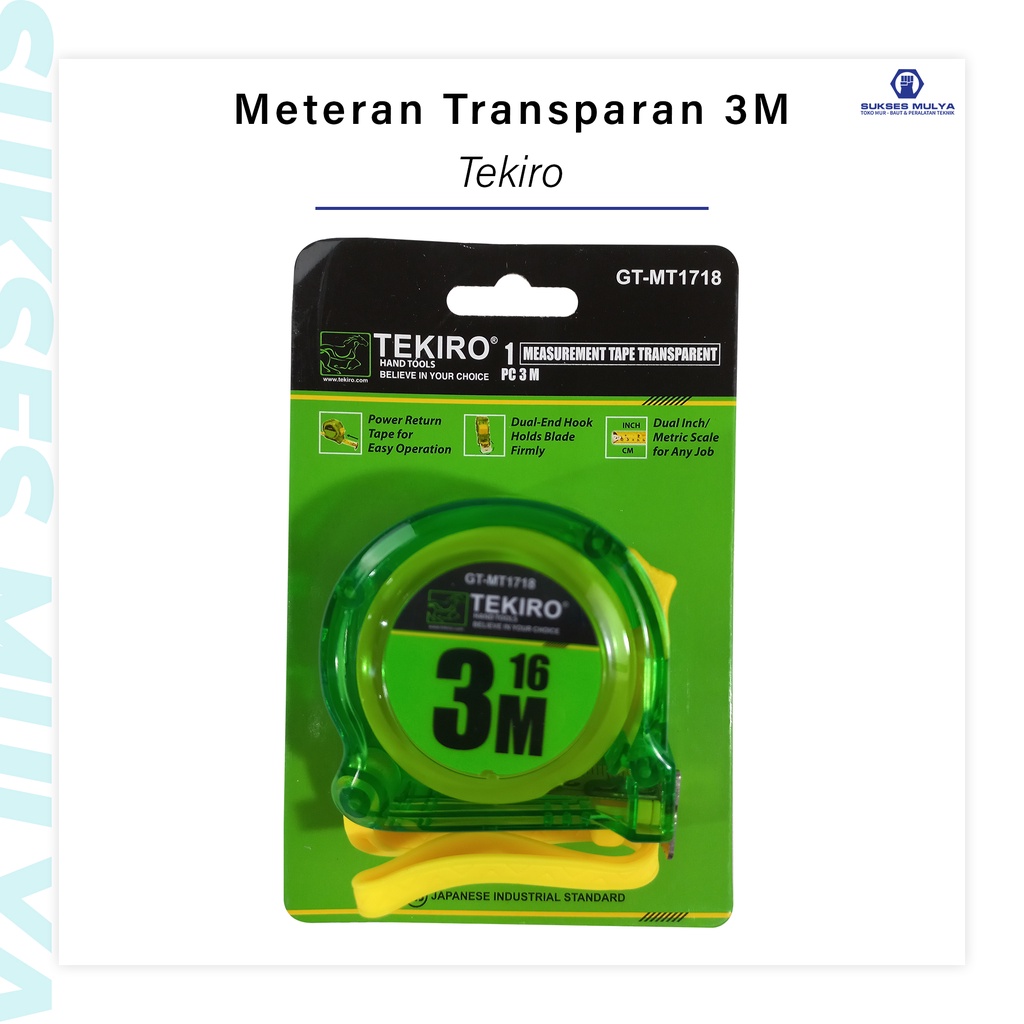 Tekiro Meter 3 Meter Transparent Measuring Tool Length Roll Meter ...