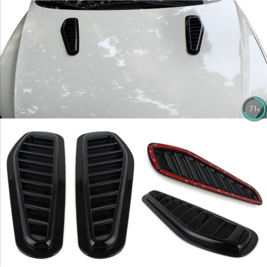 1Pair Car Decorative Air Flow Intake Scoop Turbo Bonnet Vent Cover Hood ...