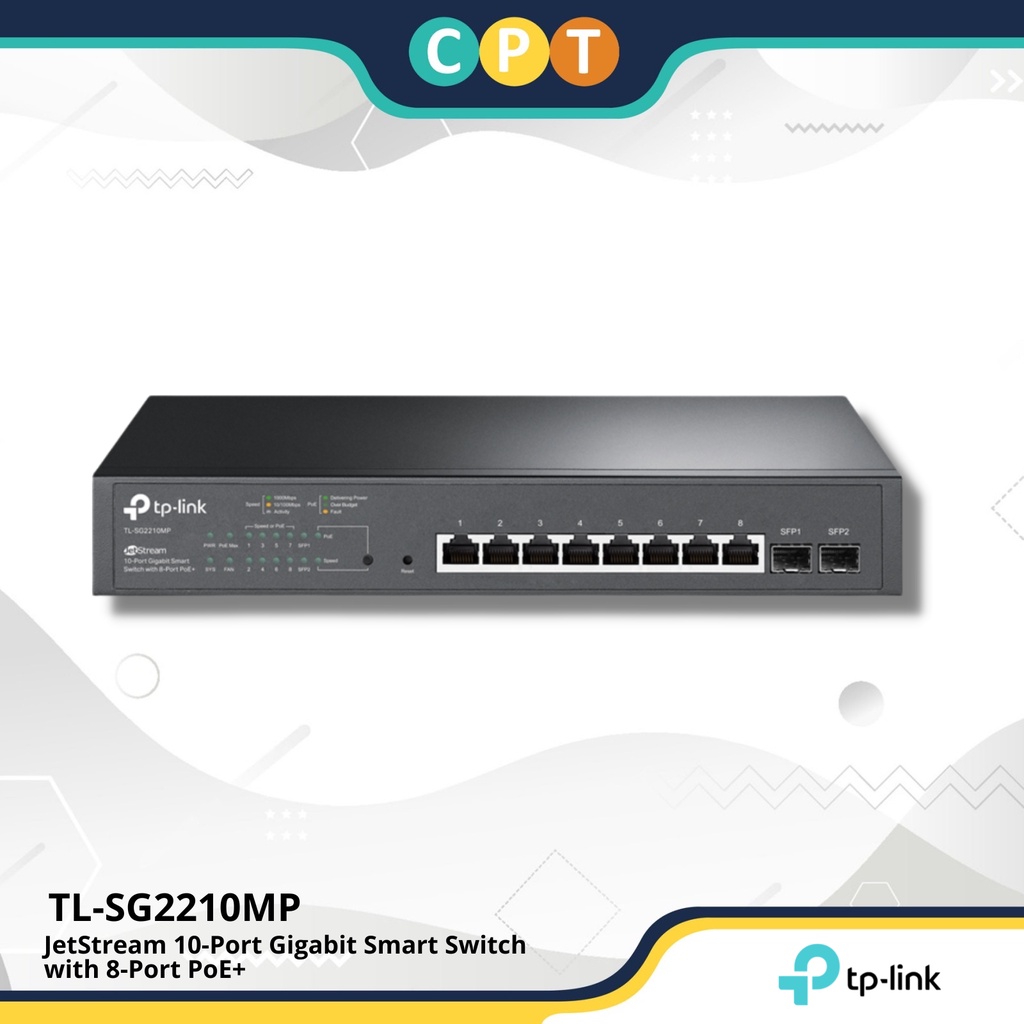 TP-Link TL-SG2210MP JetStream 10-Port Gigabit Smart Switch with 8-Port PoE+ | Shopee Malaysia