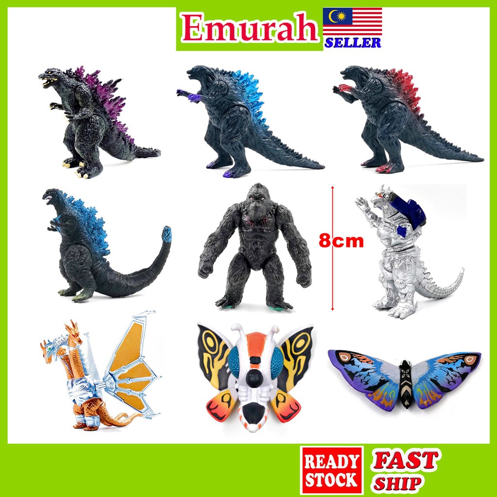 Godzilla Action Figure Toys King Kong Ghidorah Mechagodzilla Dinosaur ...