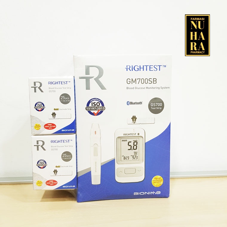 Bionime Rightest Glucometer GM700SB Set 50 Strips & 50 Lancets Set ...