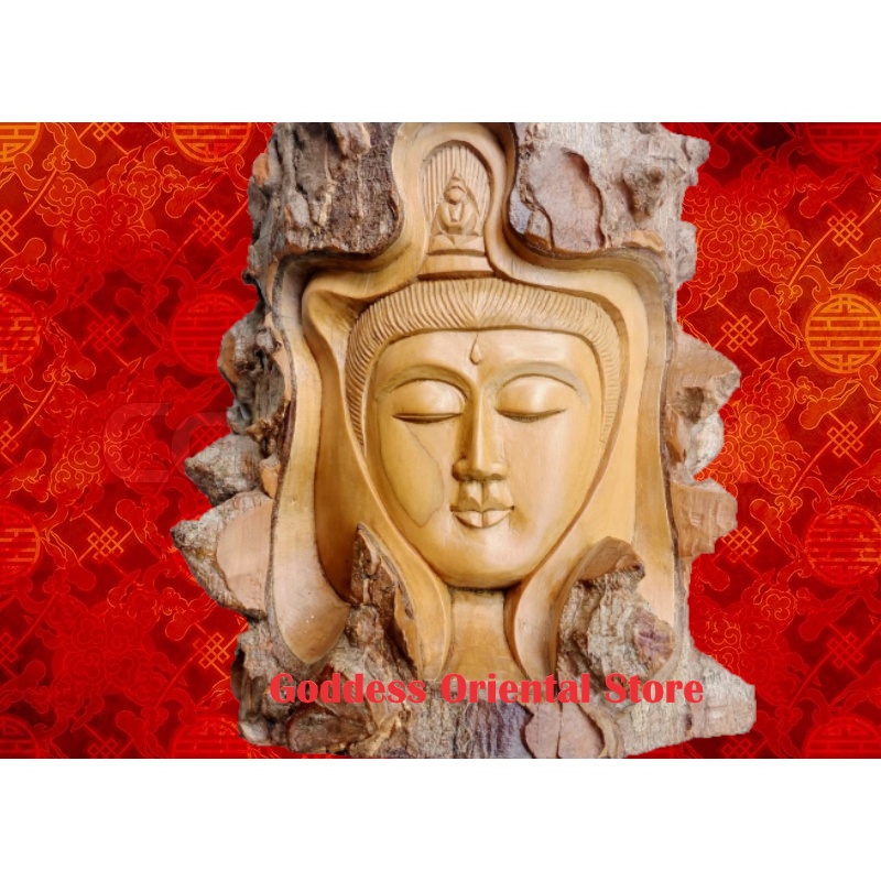 KAYU Unique Antique Wood Carving Statue Goddess Kwan Im Guan Yin ...