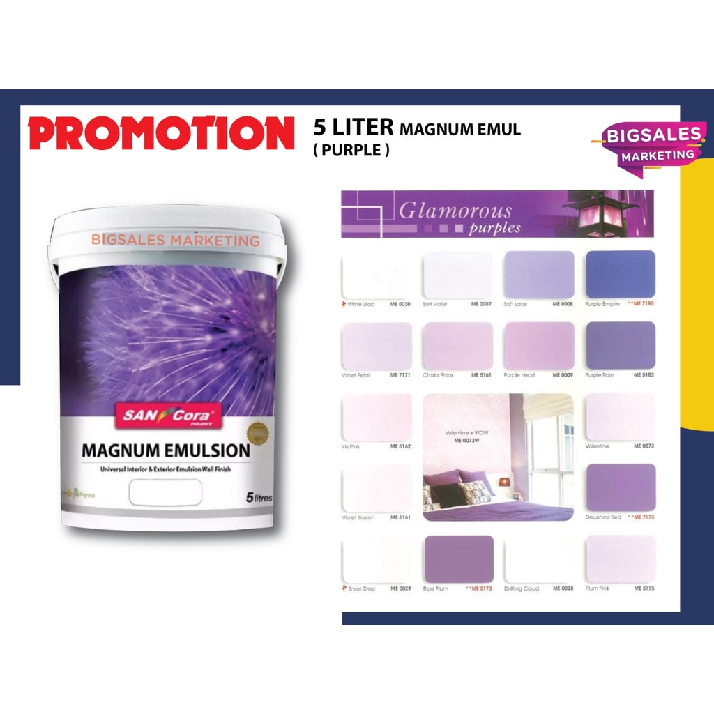 5 Litre SANCORA Magnum Emulsion Exterior Or Interior Paints 5 Liter ...