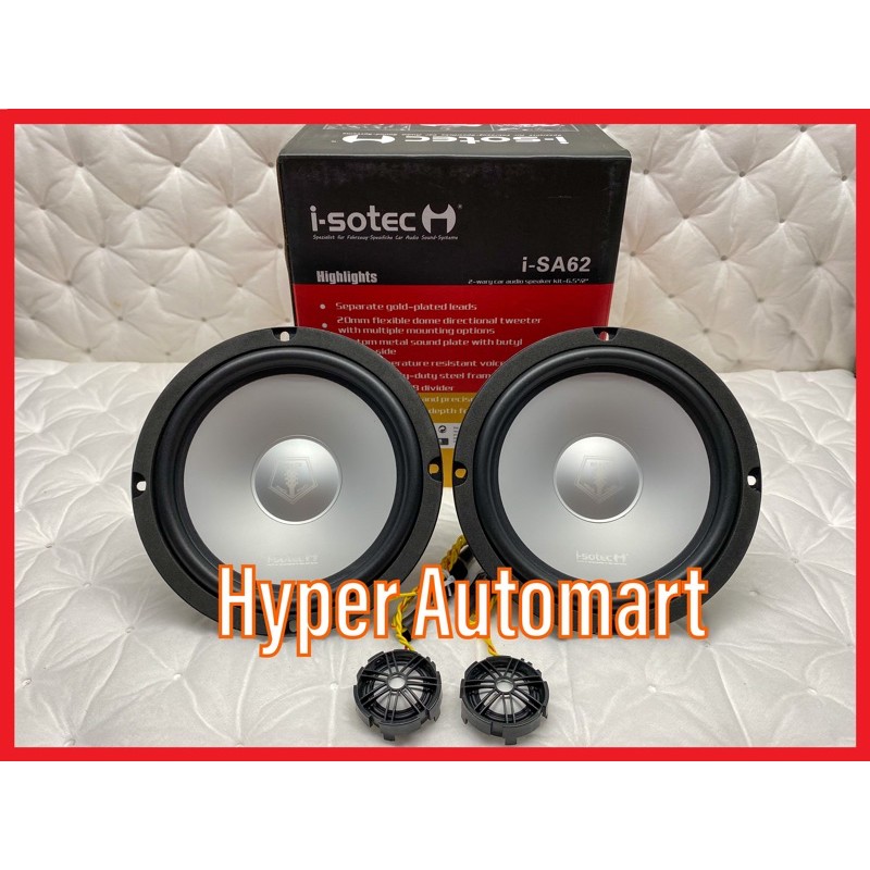 i-Sotec Car 6.5"Inch 2-Way Component Speaker (i-SA62) Kereta isotec ...