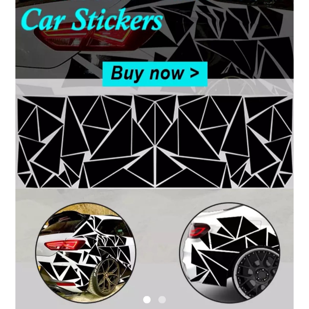 (2pcs) 1 Set Car Stickers Triangle Side Body Design Vinyl Decal Cars ...