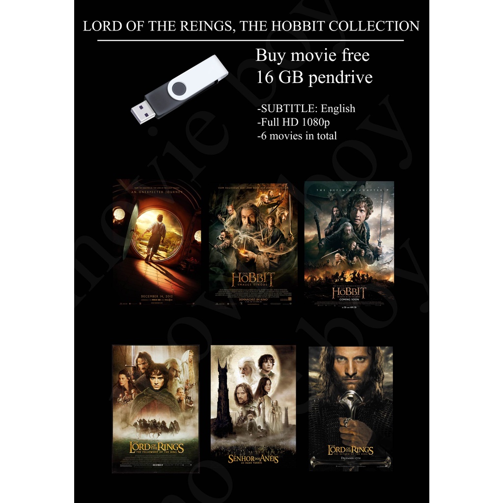 Pendrive-16GB (LORD OF THE RINGS, THE HOBBIT MOVIE COLLECTION) | Shopee ...
