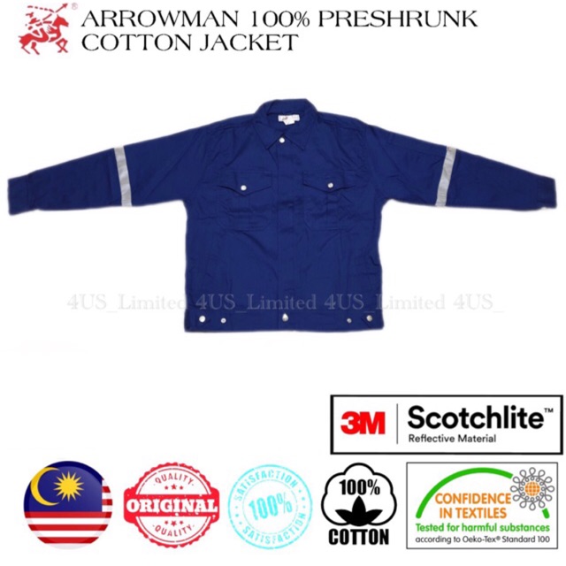 Arrowman 100% Preshrunk Cotton Royal Blue Safety Jacket | SIRIM & DOSH ...