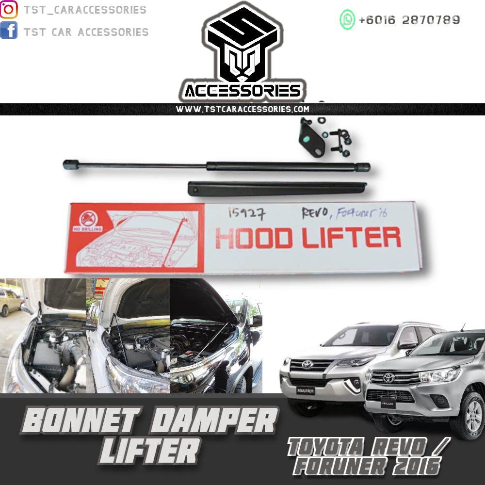 TOYOTA FORTUNER 2016 FRONT HOOD BONNET DAMPER GAS LIFTER (HOOD LIFTER ...