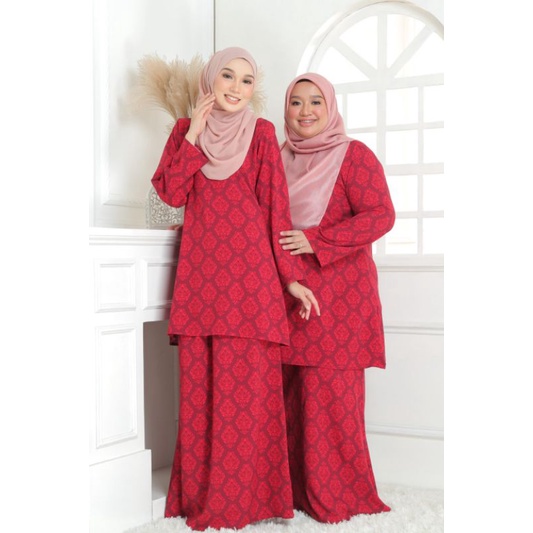 Baju Kurung Bercorak Cantik Black , Blue , Green , Maroon Ironless Saiz ...