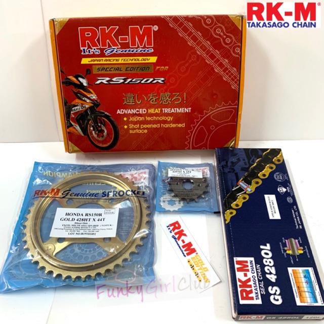 RKM ORING CHAIN SPROCKET SET GOLD SPECIAL EDITION RS150 RS150R RSX RS ...