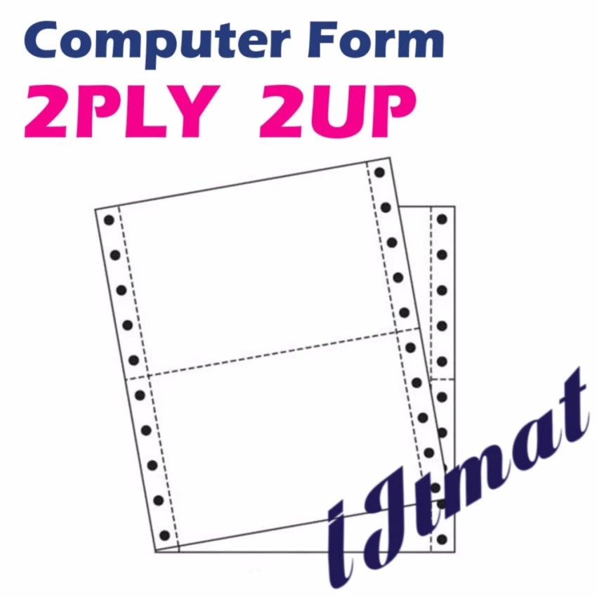 Sonoform / Akira 2ply 2UP NCR Computer Form Plain White Dot Matrix ...