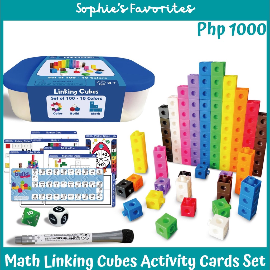 Math Link Cubes With Activity Cards Numberblocks Math Manipulatives Linking Cubes Snap Number