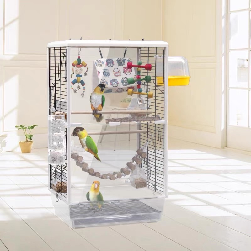 Parrot cage 47x35x80cm with front acrylic panel. Bird cage. Approx size ...