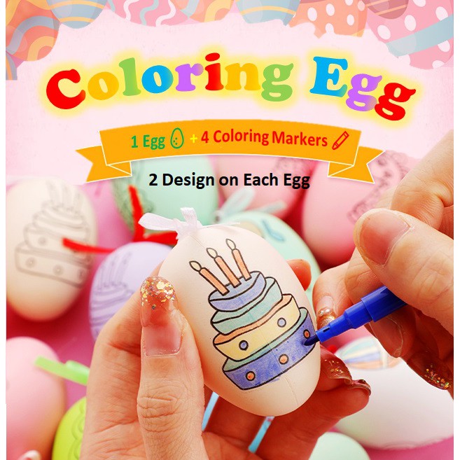 5 in 1 Coloring Set Easter Egg Coloring Egg Markers Included Birthday ...