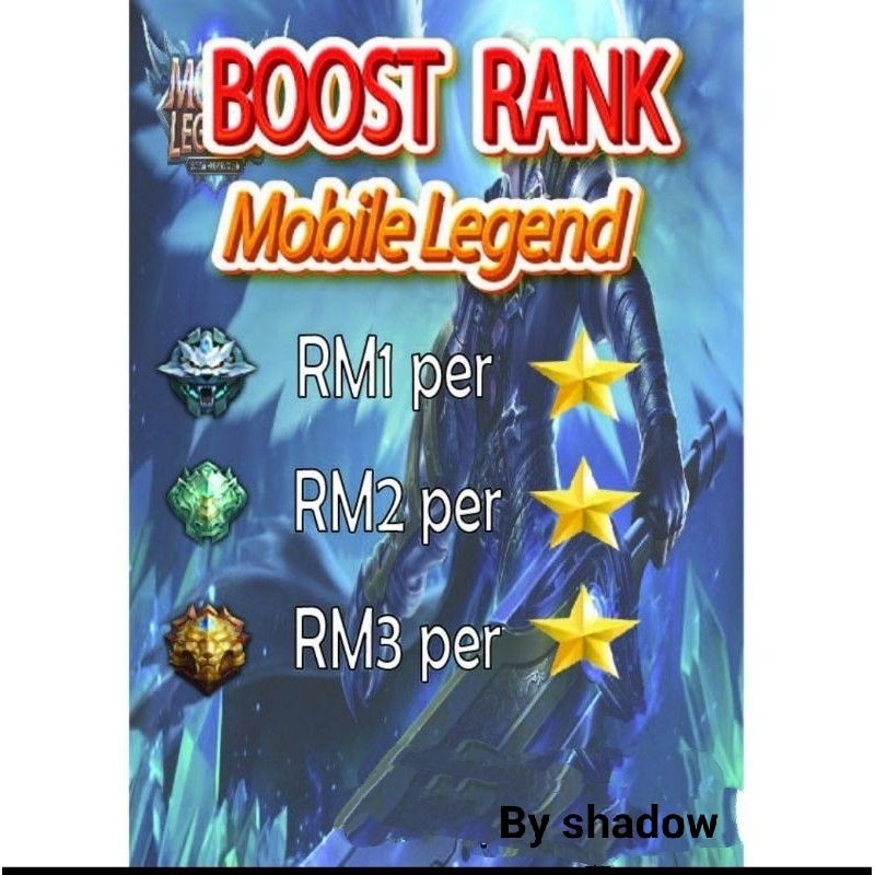Boost Rank Mobile Legends murah /joki by shadow/fast boost | Shopee ...