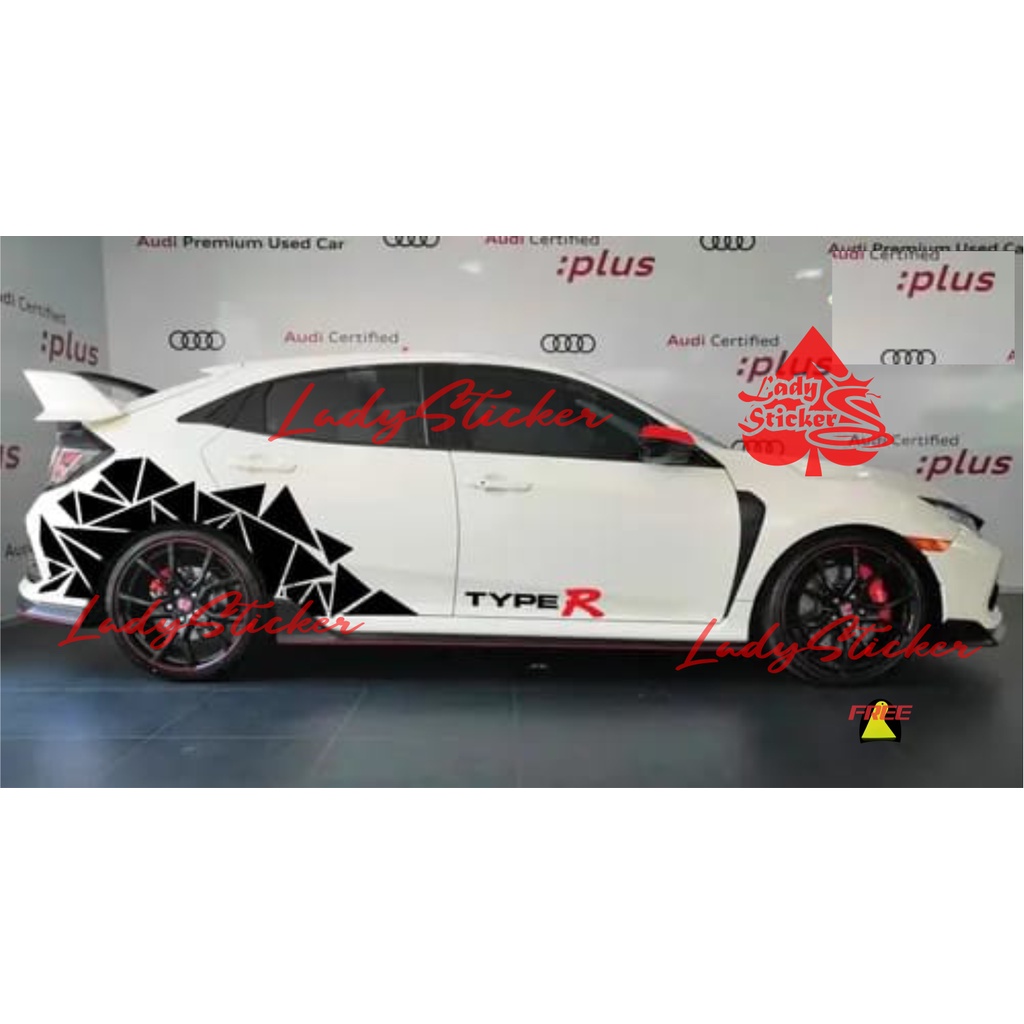 Cutting STICKER HONDA CIVIC TYPE R CAR STICKER HONDA CIVIC TYPE R ...