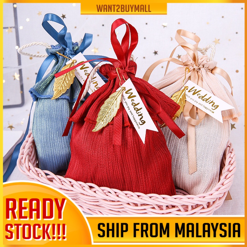 🇲🇾 Jewelry Gift Bag Sweet Candy Packing Velvet Pouch Gift Drawstring ...