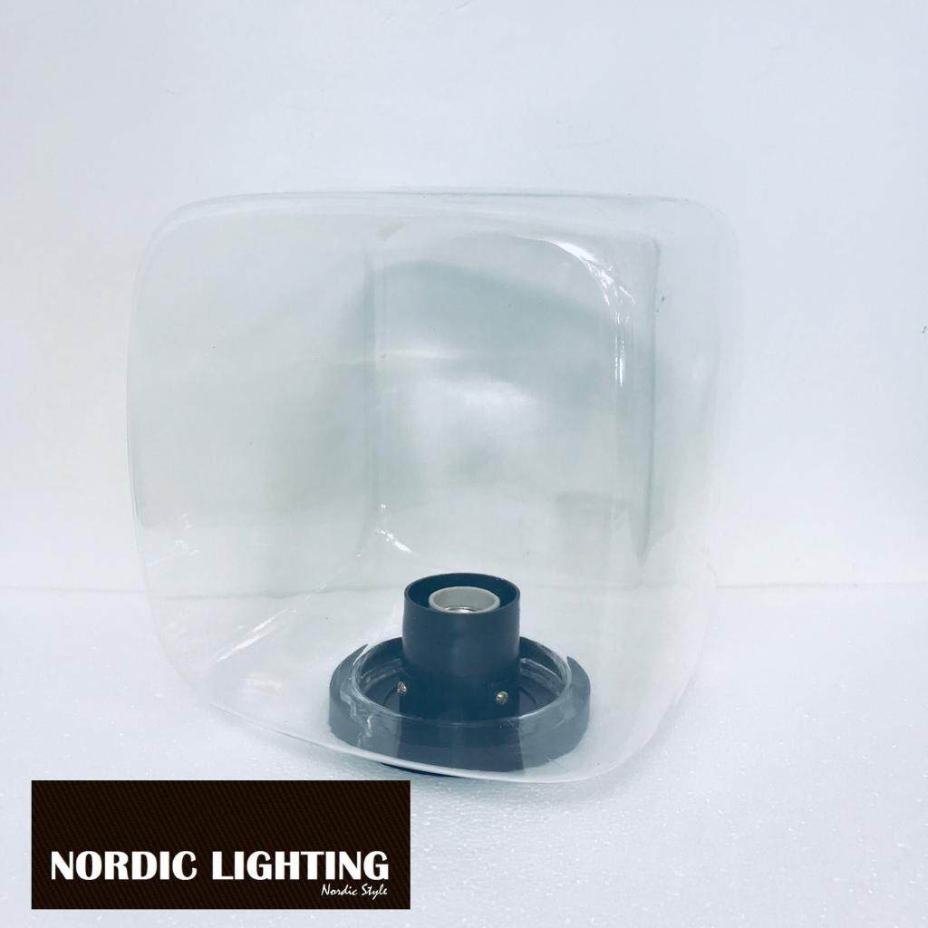 S Size Opal/Clear Square Outdoor Pillar Light Nordic Lighting ...