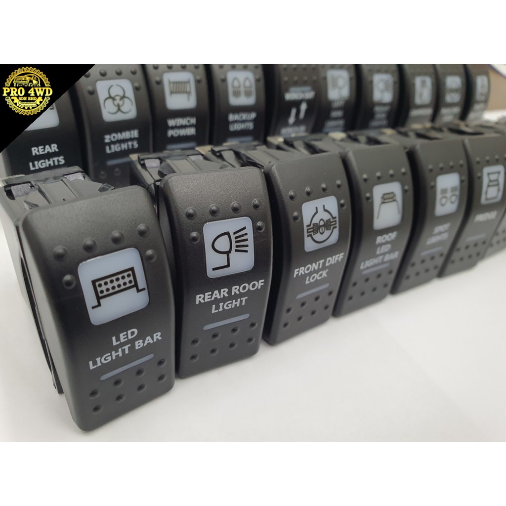 Rocker Switch White Color Waterproof 12/24V 5P For Off Road Car and 4x4 ...