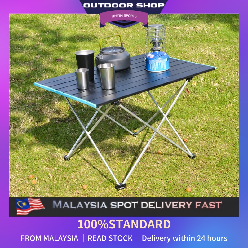 Outdoor portable folding aluminum table picnic camping barbecue table ...