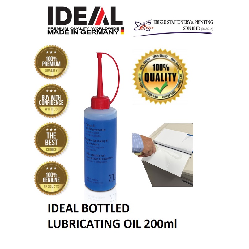 IDEAL BOTTLED LUBRICATING OIL 200ml - Shredder Maintenance Oil, Oil ...