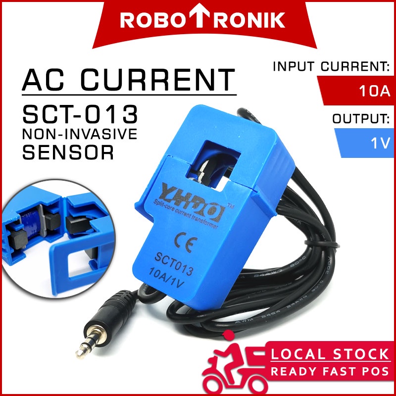 Non-invasive AC Current Sensor CT Current Transformers SCT-013 ( 100A ...
