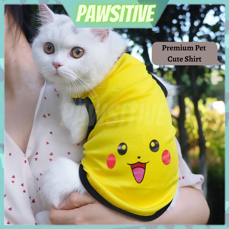 PAWSITIVE Cat Clothes/Cat Shirt/Cat Cloth/Pet Clothes Cat/Baju Kucing ...