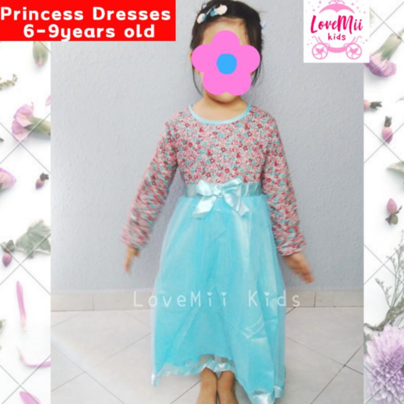 Raya Dress Girl Kids Princess Birthday party Fashion Clothing Long(6-9y ...