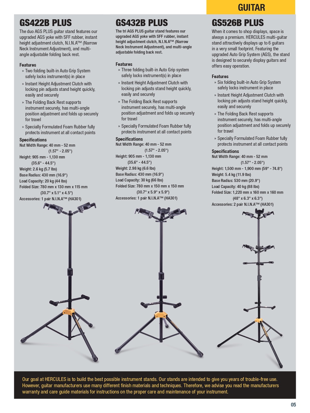 HERCULES stands Hercules GS523B 3-PC Guitar Display Rack Hercules ...